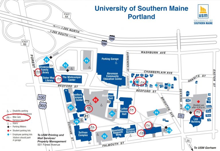 USM bike parking - Maine Marathon